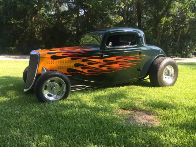 1934 FORD THREE WINDOW COUPE, HI BOY, HOT ROD, HALIBRAND, REAL WHEELS