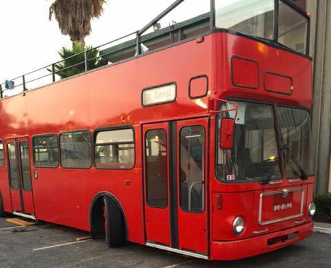 Red 1980 MAN Double Decker Bus