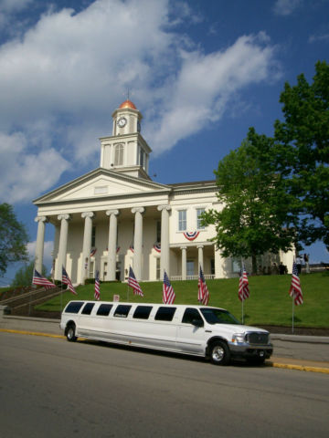 White (pair) 24 Passenger 220 Stretch SUV Limousines